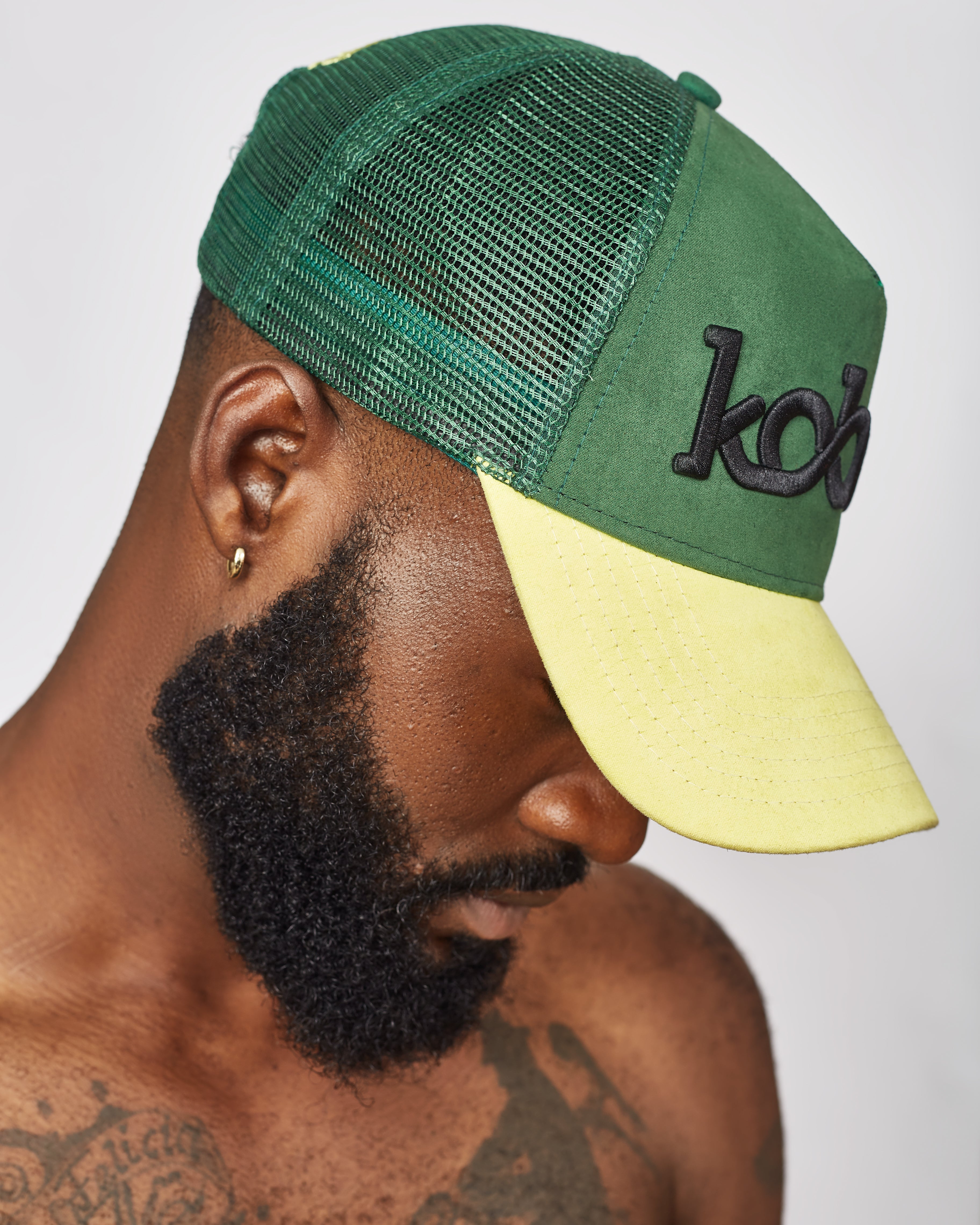 KOBO Suede Trucker Hat: Naija Forest & Palm Gold | NAWTI by KOBO – KOBO!